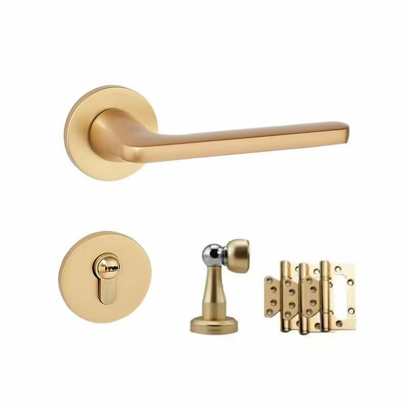 Золотой дверной замок для внутренней спальни, набор дверных замков в американском стиле, магнитный бесшумный дверной замок, ручка для деревянной двери