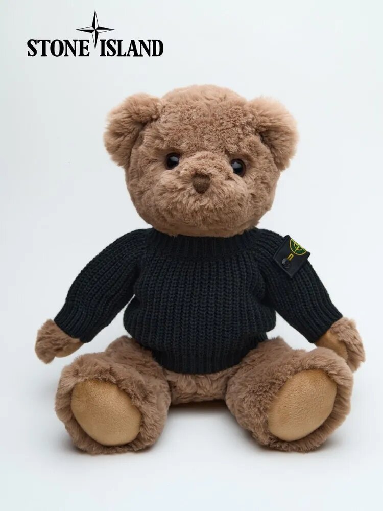 Мишка Tumbly в свитере Стон Айленд, искусственный мех, аэрофайбер, высота 26 см