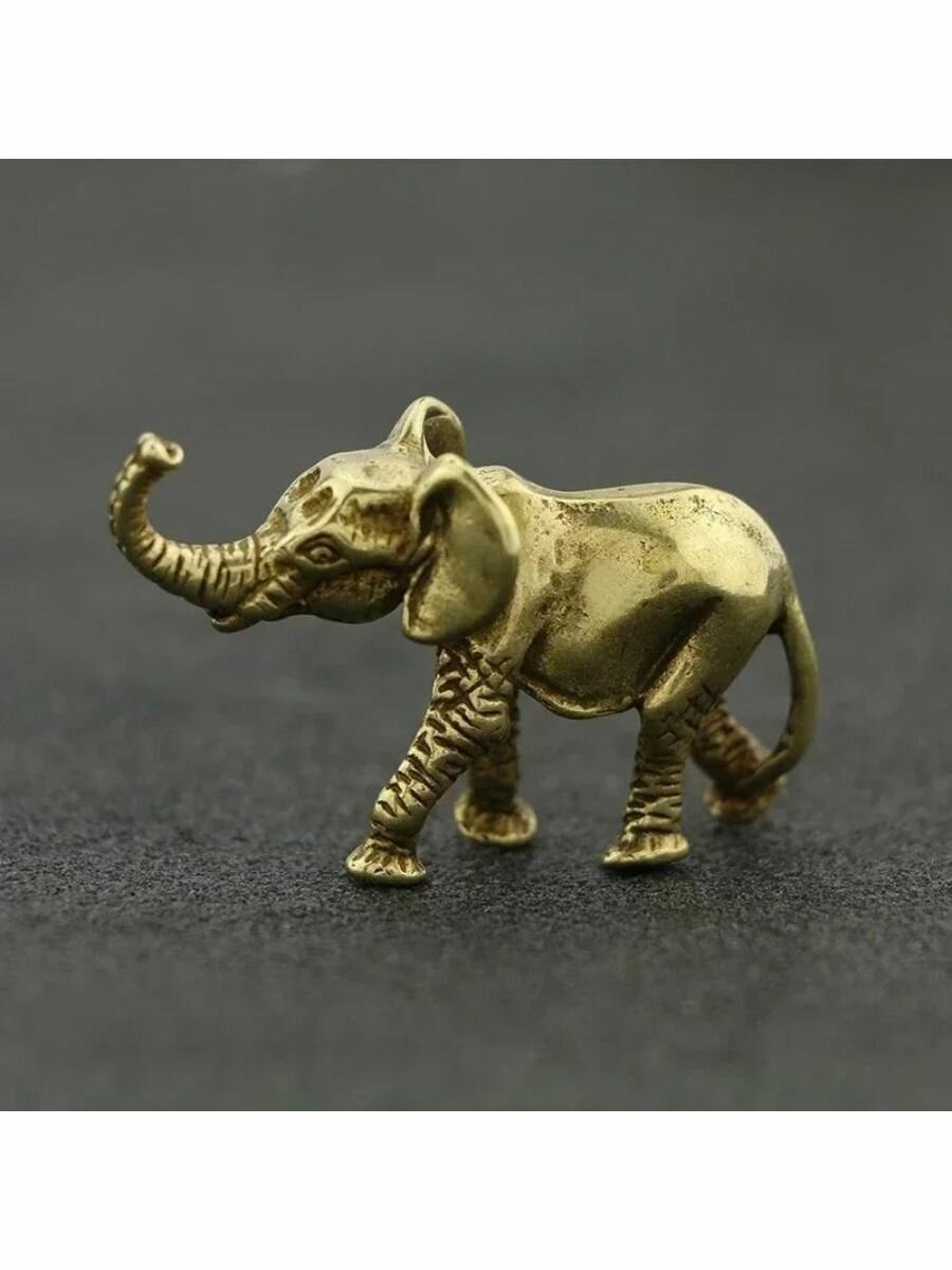Медный мини-скульптура слон Декоративная фигурка для интерьера
