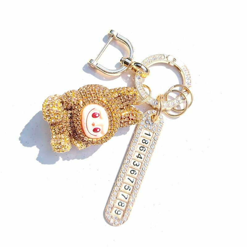 Интернет-хит: брелок для ключей с бриллиантами, изысканный номерной знак, мультяшная кукла-подвеска, популярный подарок