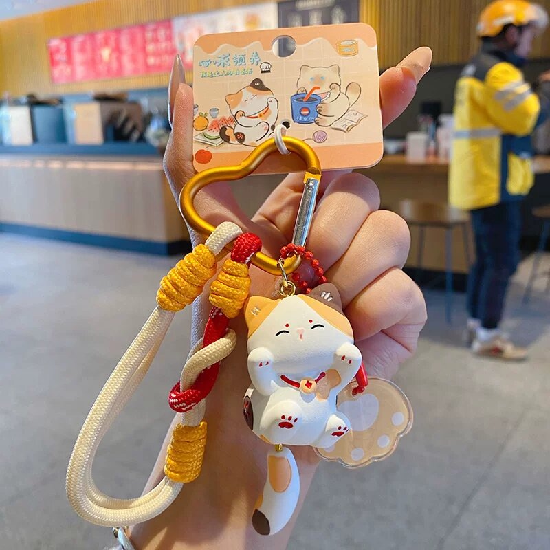 Новый милый брелок-кошечка 2025 года для девочек, изысканный кулон для рюкзака, парный брелок-шарм Брелок для ключей