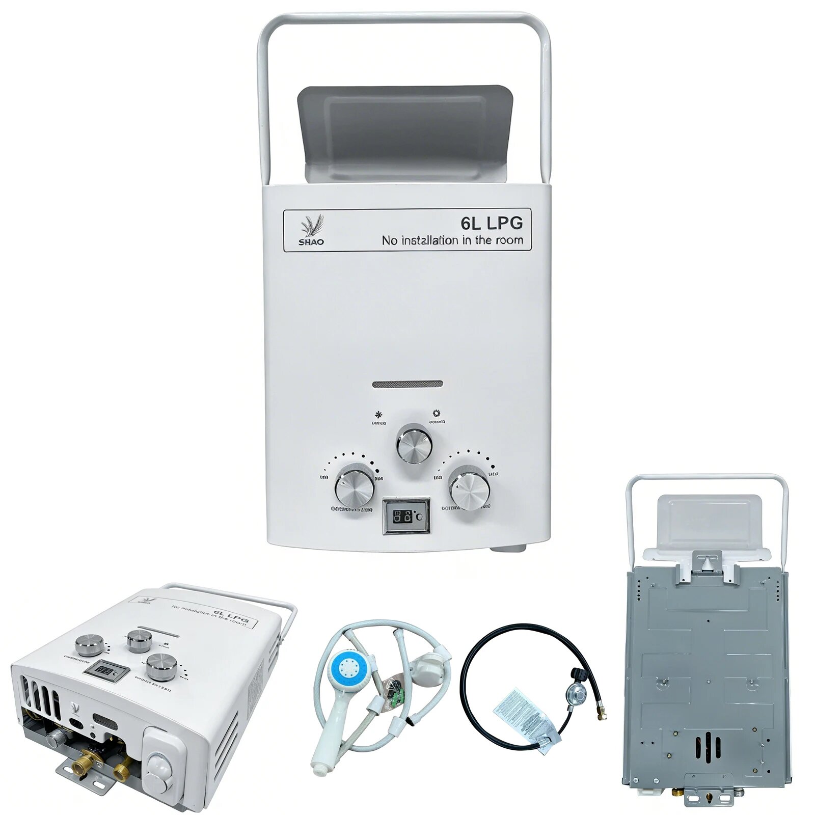 Газовый водонагреватель 6 литров, для улицы, с регулятором давления, для кемпинга