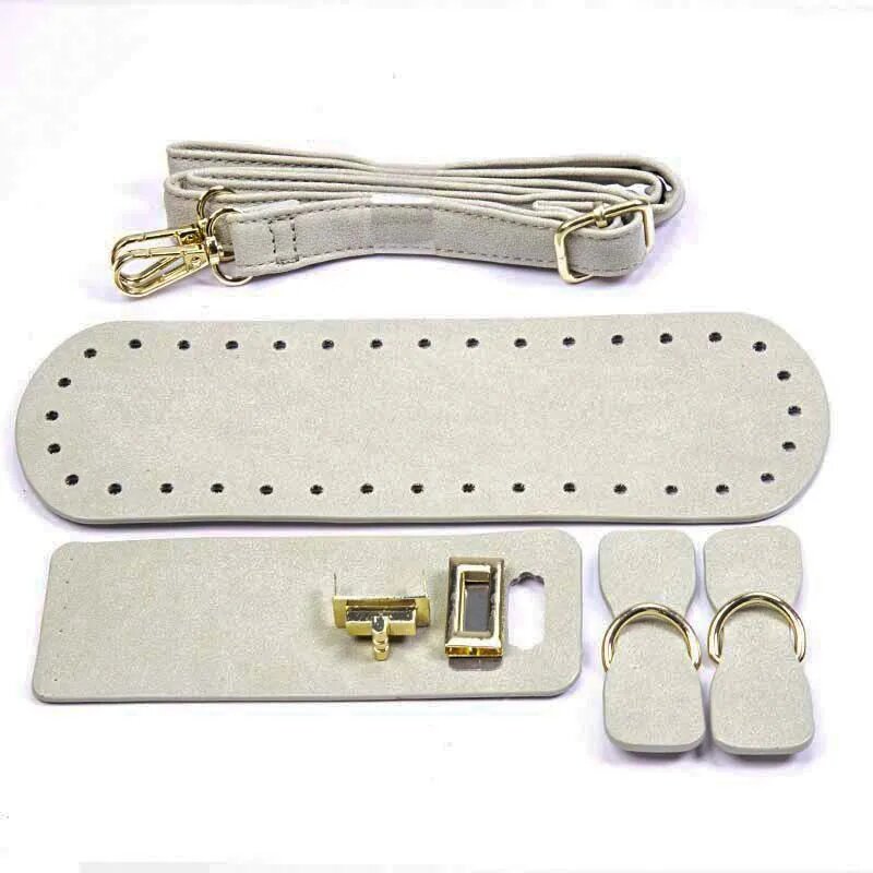 Комплект для вязаной сумки - дно, клапан, застежка, плечевой ремень