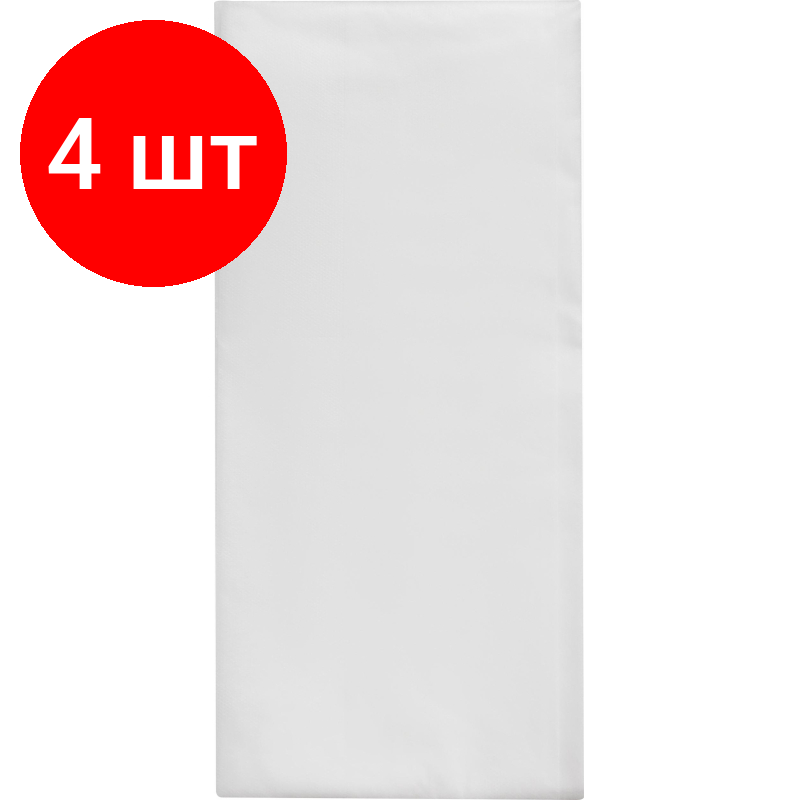 Комплект 4 штук, Скатерть одноразовая Luscan, 110х140см, белая