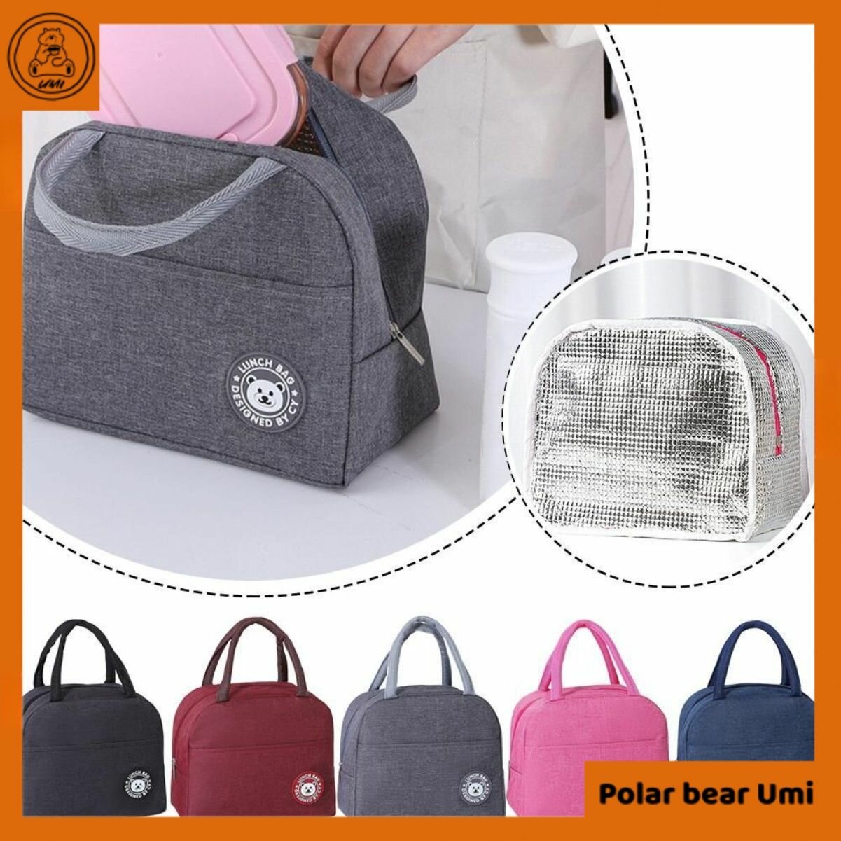 Маленькая термосумка холодильник для обеда и бутылочек, термобокс для ланча