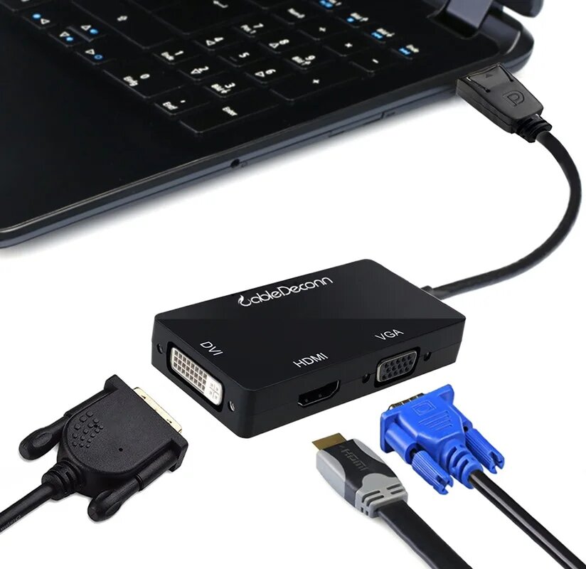 Многофункциональный Кабель-адаптер Displayport-Hdmi/Dvi/Vga и аудиопреобразователь поддерживают одновременно 3 Монитора
