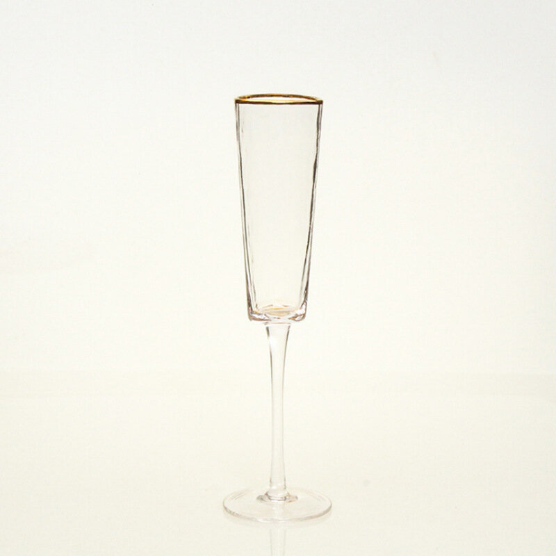 Кубок из хрустального стекла с золотым ободком и узором в виде глаза, треугольный кубок, бокал для шампанского, европейский стиль, высокий кубок