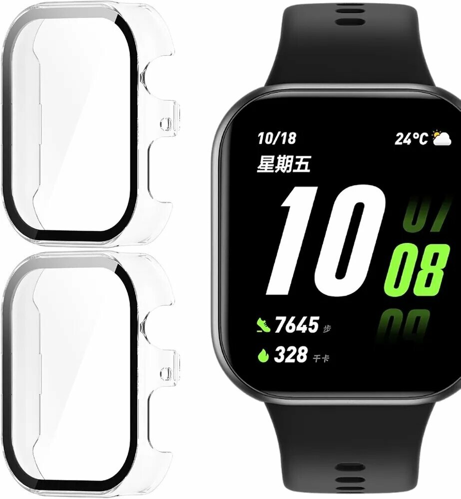 (2 штук) ибкий чехол с полным покрытием для Honor Choice Watch 2i Жесткий ударопрочный корпус для часов из ПК