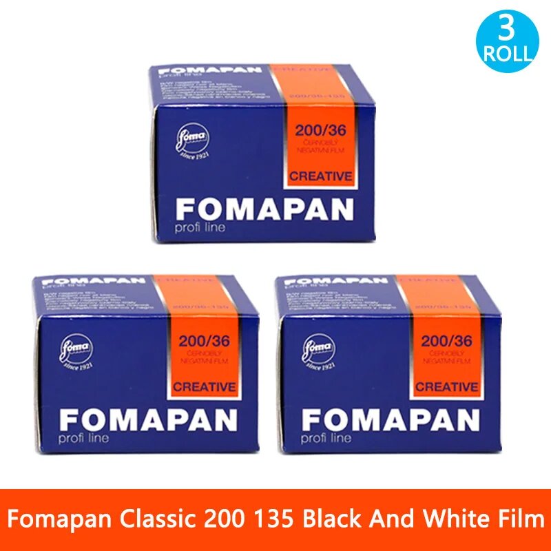 Fomapan Classic 200 36 экспозиций, 3 ролл, черно-белая пленка