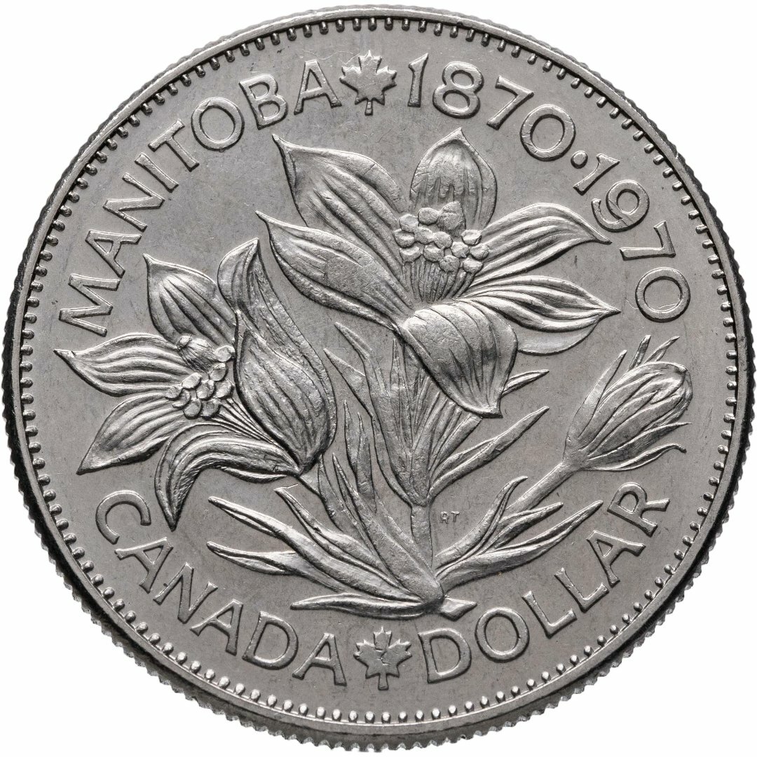 Канада 1 доллар dollar 1970 "100 лет со дня присоединения Манитобы", Никель, в сохранности XF-AU