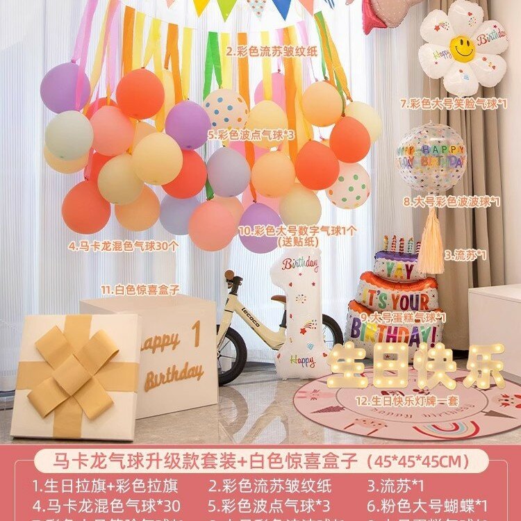 2026 Новейшие украшения для первого дня рождения мальчика и девочки, детская сцена, фон для фото с воздушными шарами, атмосфера для вечеринки