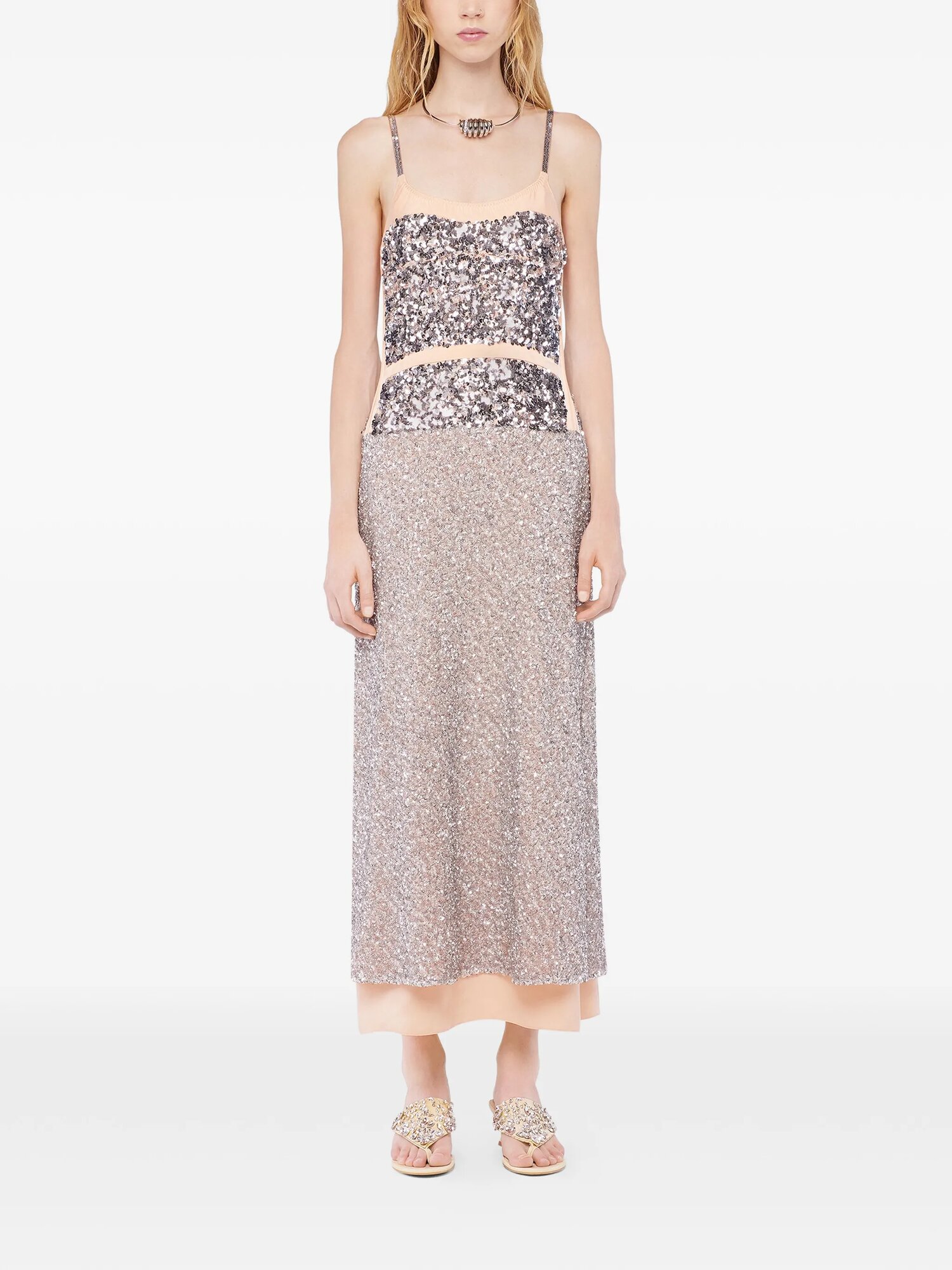 Платье Sequin-embellished strap dress