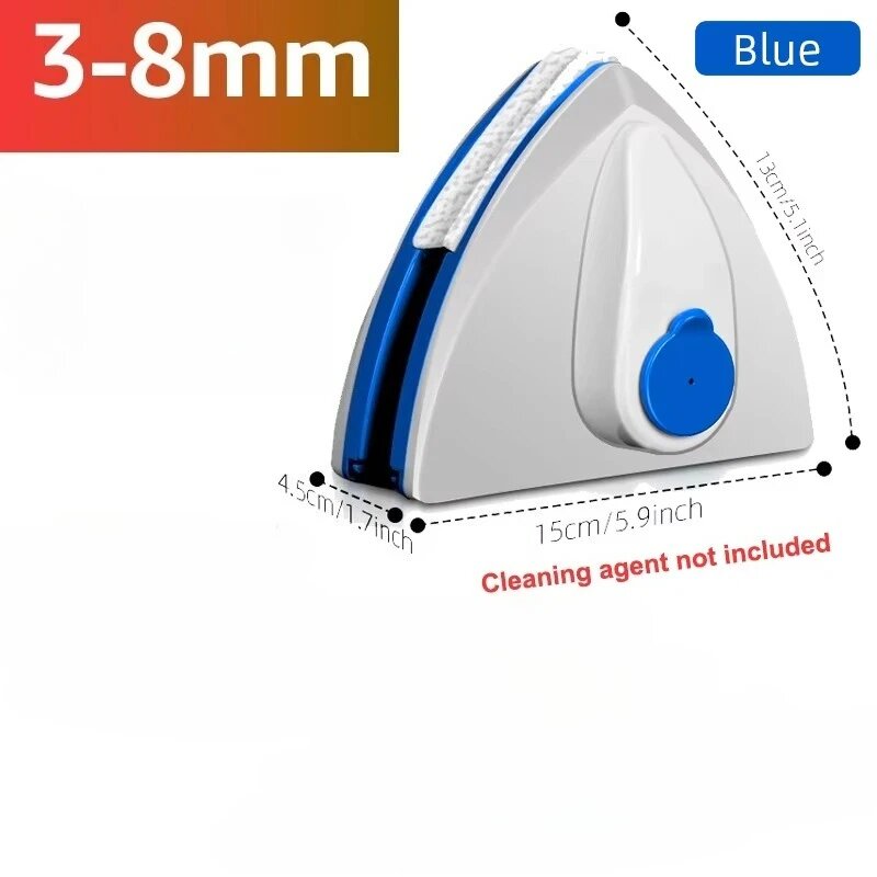 Магнитная щетка для мытья окон с двойной очисткой и автоматическим сливом воды, для Синий, Синий