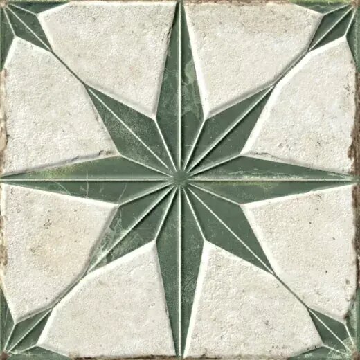 Керамогранит Peronda FS Starlight 40467 22,5x22,5 Антислип, Рельефная, Матовая Зеленый, Белый