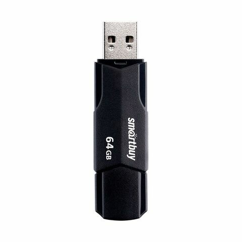 2 шт. Флеш-диск 64 GB SMARTBUY Clue, USB 2.0, черный, SB64GBCLU-K