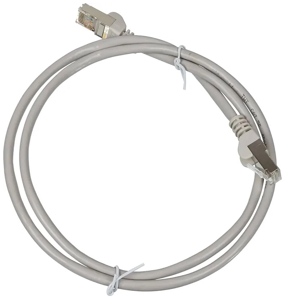 Патч-корд Lanmaster (TWT-45-45-1.0/S-GY) FTP, вилка RJ-45, вилка RJ-45, кат.5E, 1м, серый, ПВХ (уп:1шт)