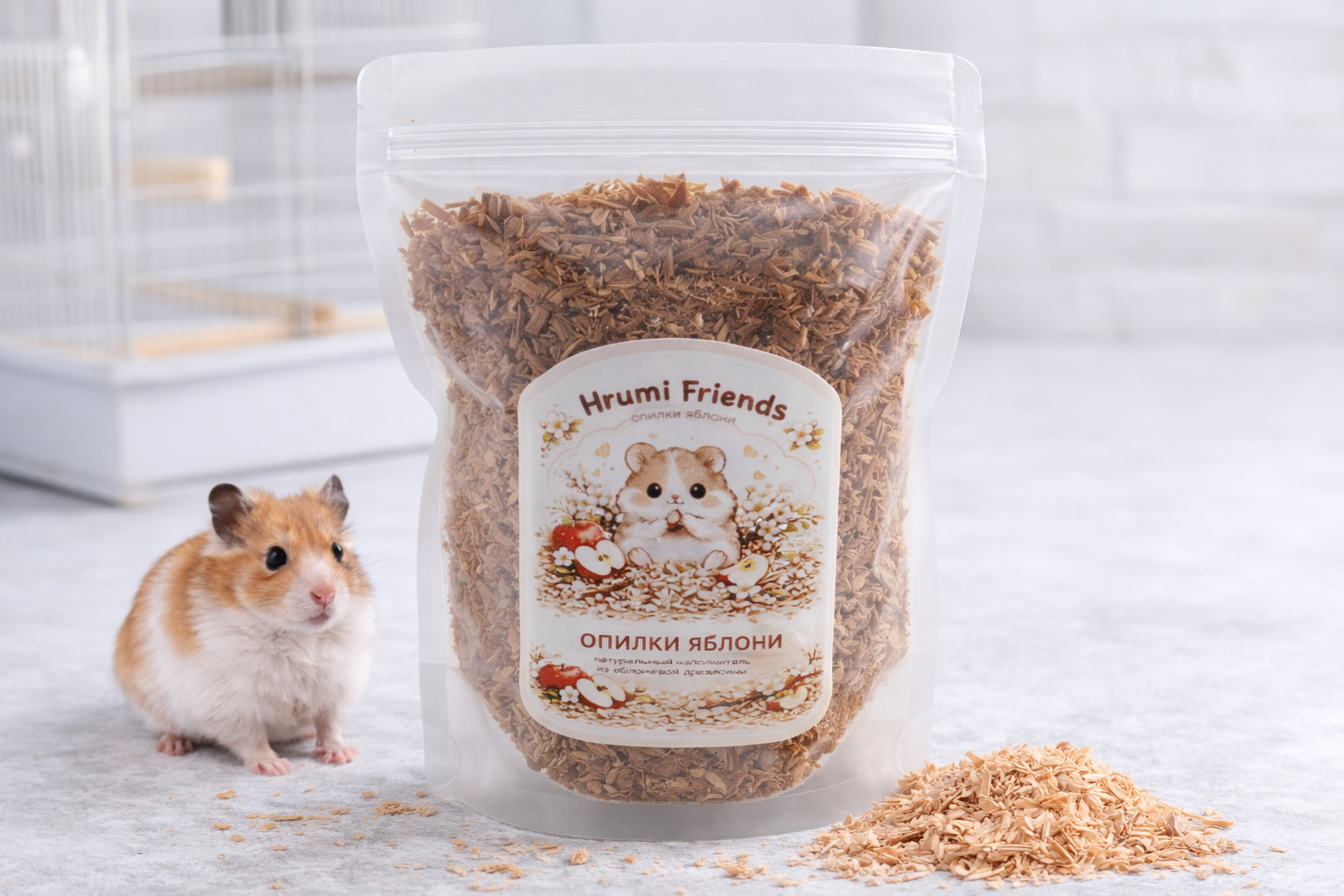 Наполнитель Опилки яблони для грызунов для ежедневного использования, 100 гр