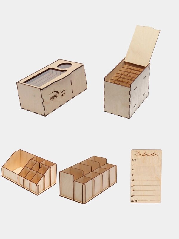 Планшет лешбокс органайзер для наращивания ресниц деревянный клей Лр