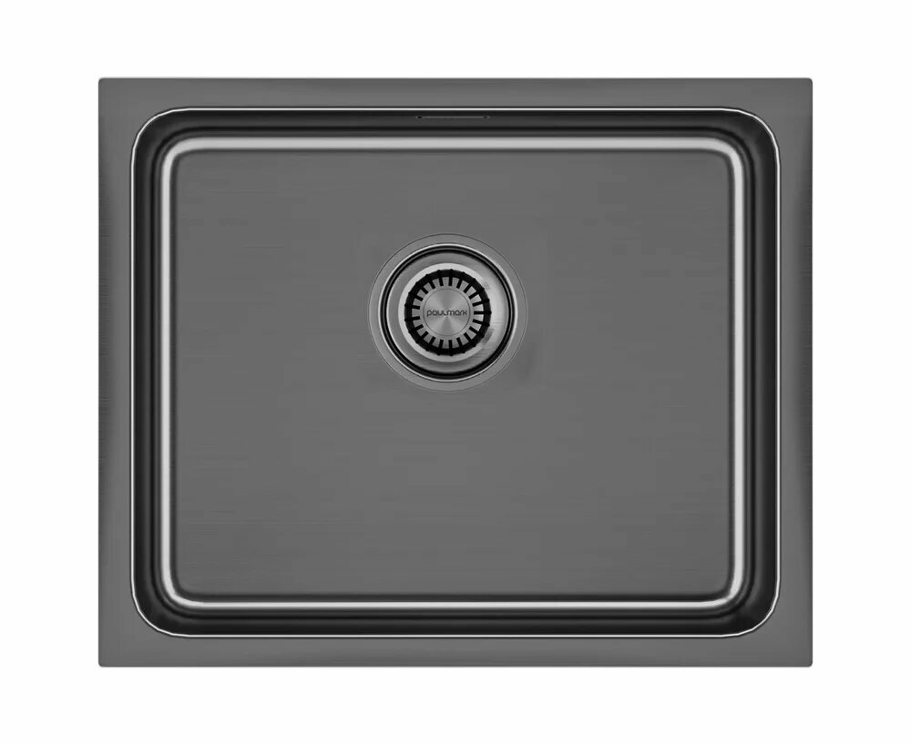 Мойка кухонная Paulmark Vista PM305444-GM металлическая, 54x44, прямоугольная, мойка для кухни, под столешницу, российская