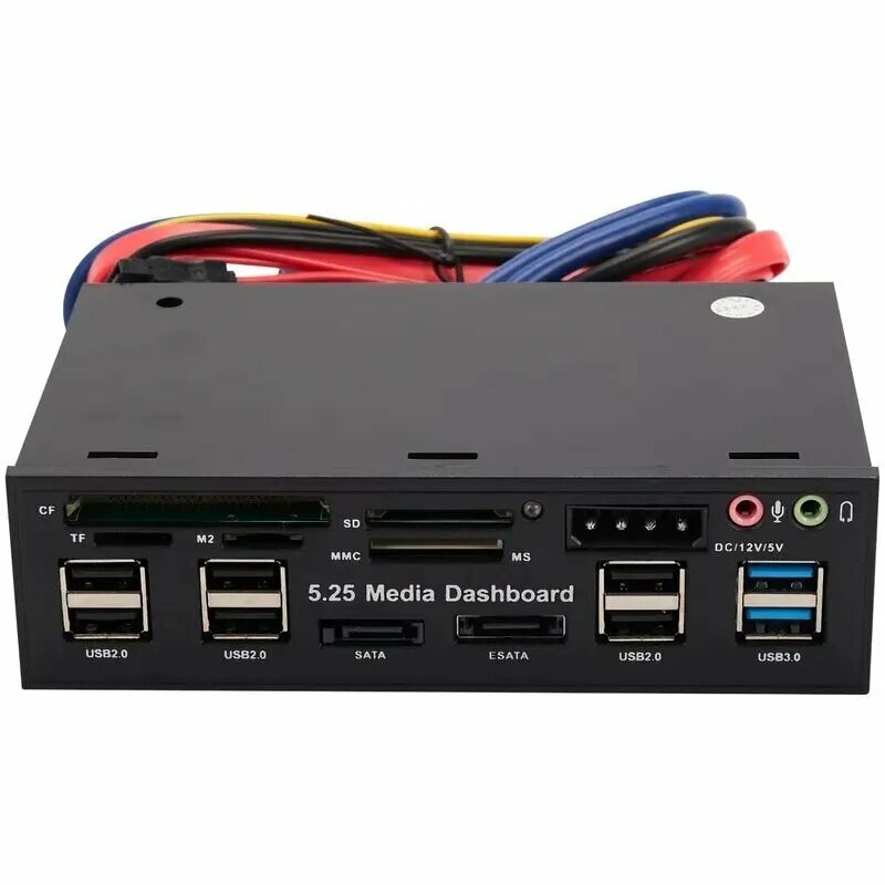 5,25-дюймовый порт 3.0 на передней панели ПК Концентратор USB 3.0/2.0 E- Sata Audio Multi Card Reader для корпуса компьютера Отсек оптических дисков