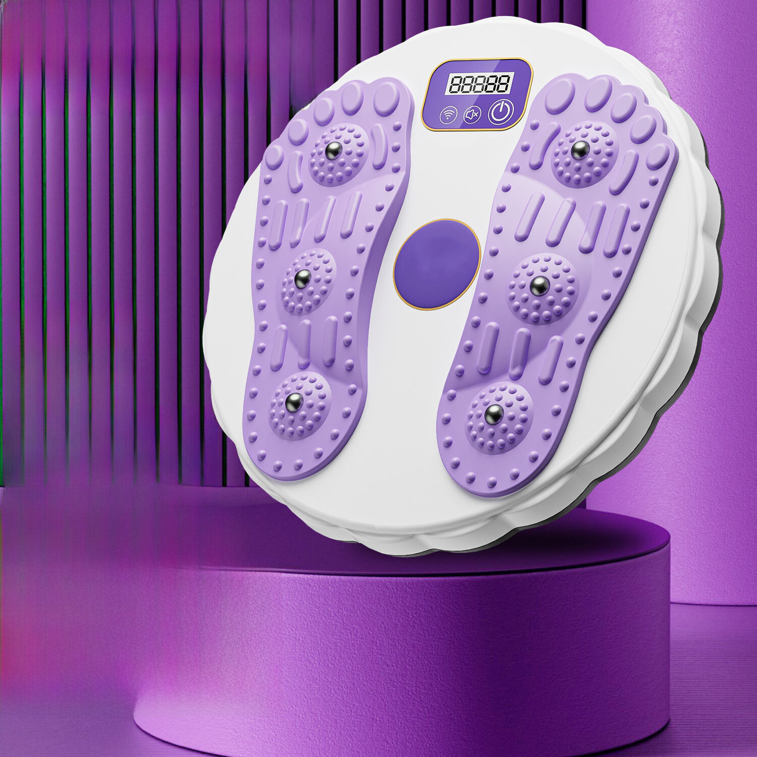 Прямое поставка завода Пластина для вращения талии Фитнес Интеллектуальное подсчет Вращательная машина для талии Массаж Упражнение Машина для красоты талии Удаление жира Формирование тела Вращение Забавно (English smart-white purple twist waist plate)