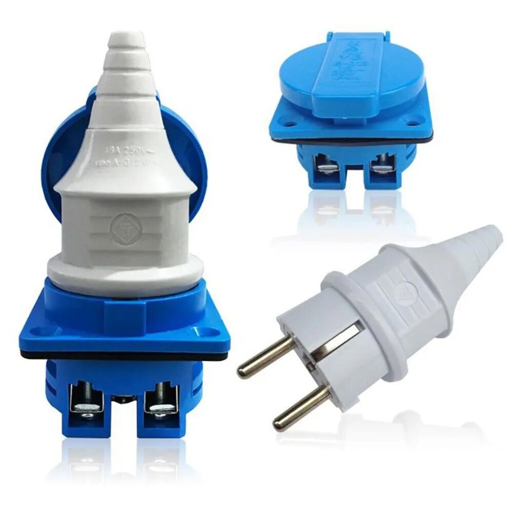 1PCS Промышленная Водонепроницаемая Розетка Европейская Розетка Медь 220V 16A