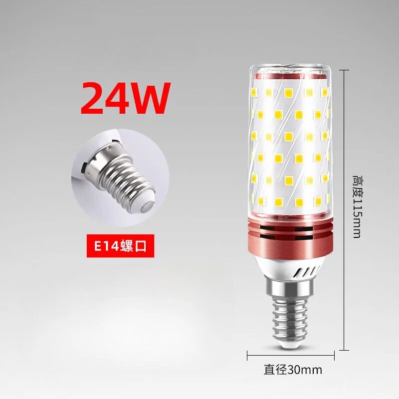 Лампочка, Цоколь: E14, 24 Вт, Светодиодная, 1 шт.