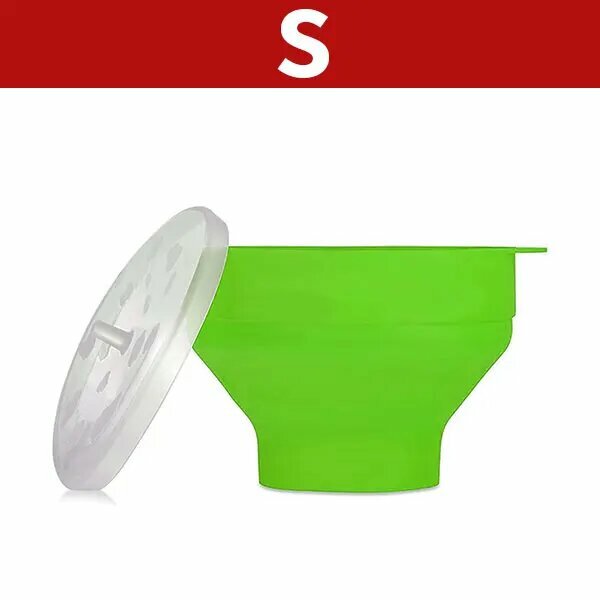 Силиконовая миска складная, Зеленый, S-Green