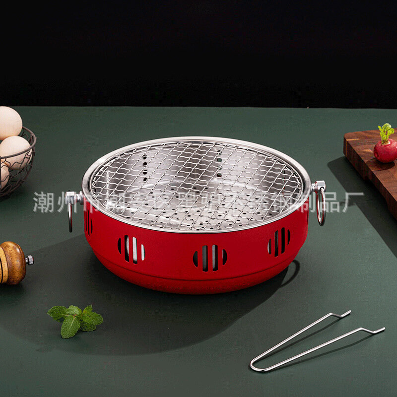 Корейский стиль, гриль из нержавеющей стали, угольный гриль, домашняя чайная печь, портативный уличный гриль для шашлыка