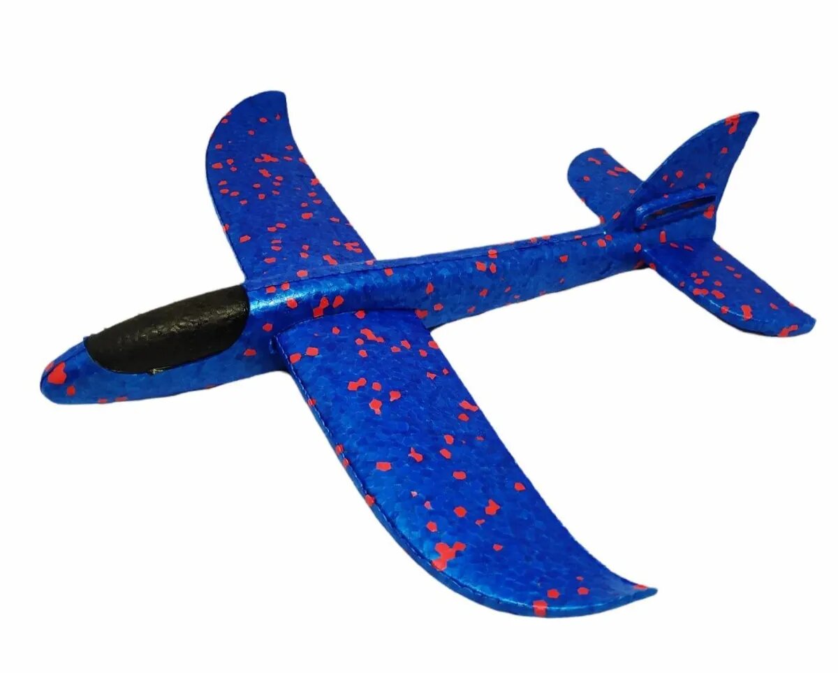 Самолёт Метательный из пенопласта 36 см Синий ( планер / игрушка для мальчиков и девочек )