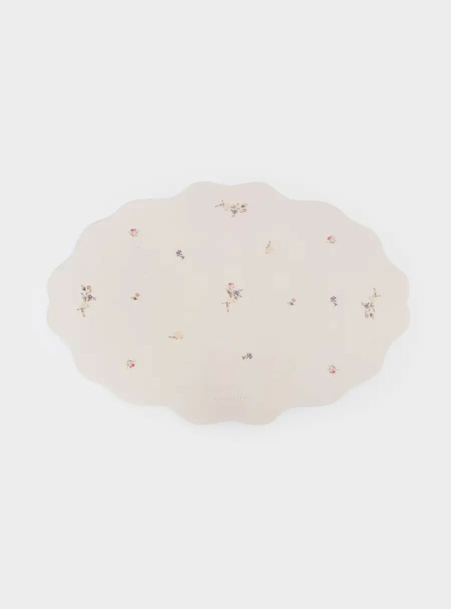 Салфетка под приборы, 30✕45 см, ПВХ, овальная, белая, Весенние цветы, Meadow (Anna Lafarg)