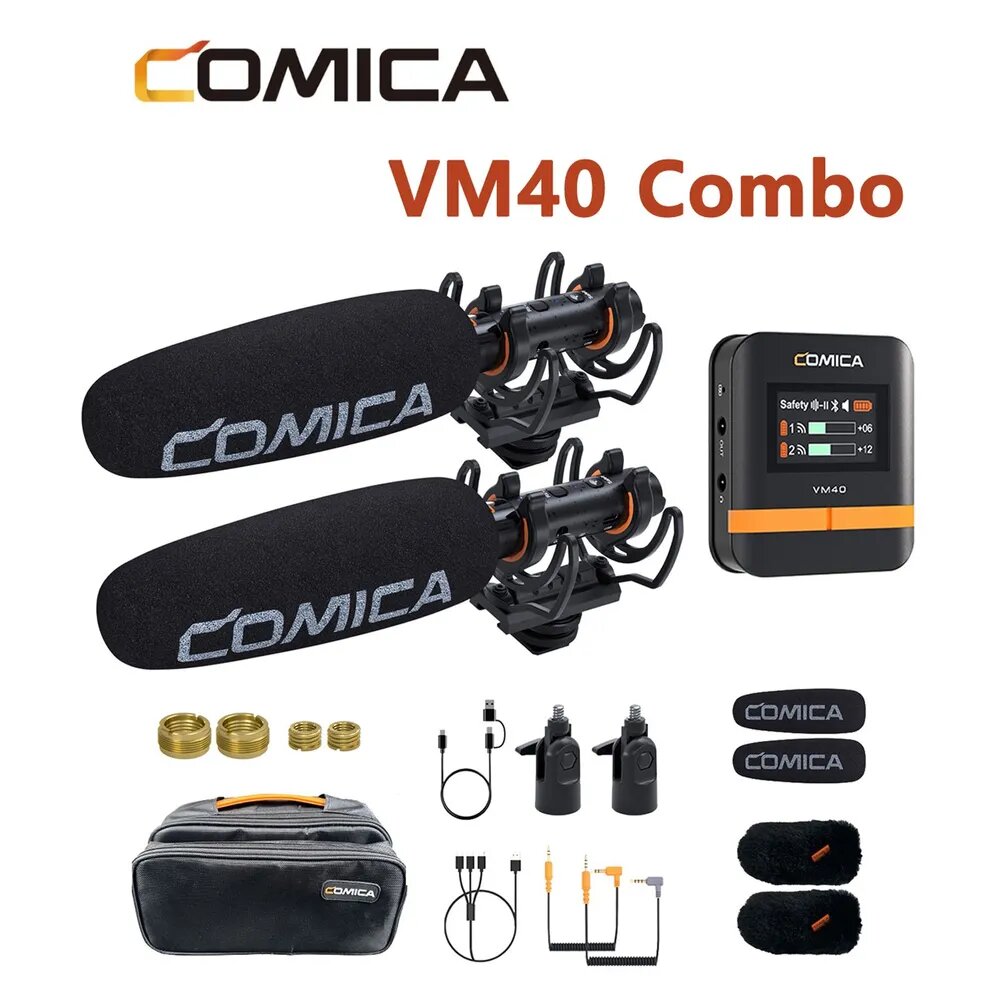 COMICA Микрофон для живого вокала CVM-VM40 Combo Беспроводный shotgun - микрофон, черный