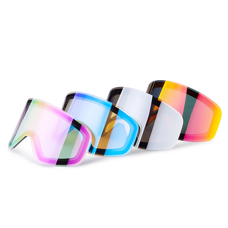 Магнитные линзы для лыжных очков WS, цилиндрические противотуманные запасные линзы, лыжные очки, аксессуары для линз,