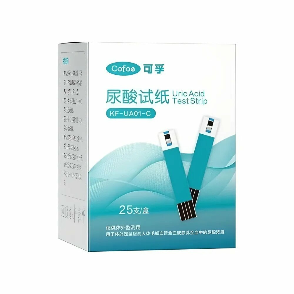 100 тест-полосок для определения уровня мочевой кислоты Cofoe