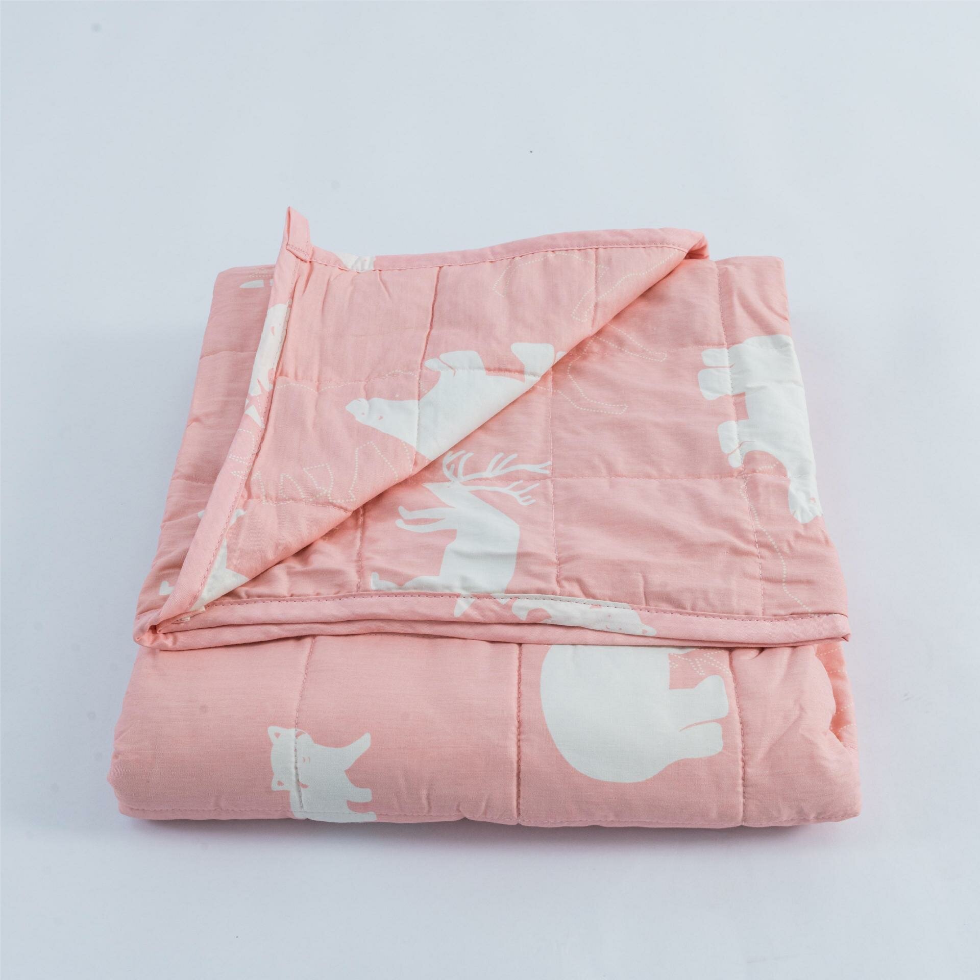 Гравитационное одеяло с розовым животным принтом, американское утяжеленное одеяло, чистое хлопковое одеяло для снятия стресса