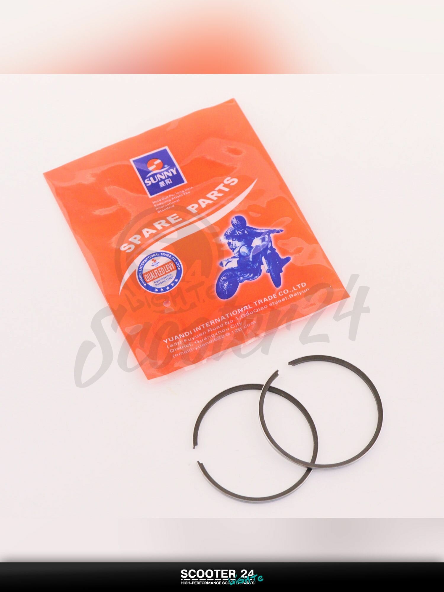 Кольца комплект на мотоцикл и скутер Suzuki AD / Сузуки Аддресс 50 кубов 0,50 ( 41,50) "SUNY" (mod.A)