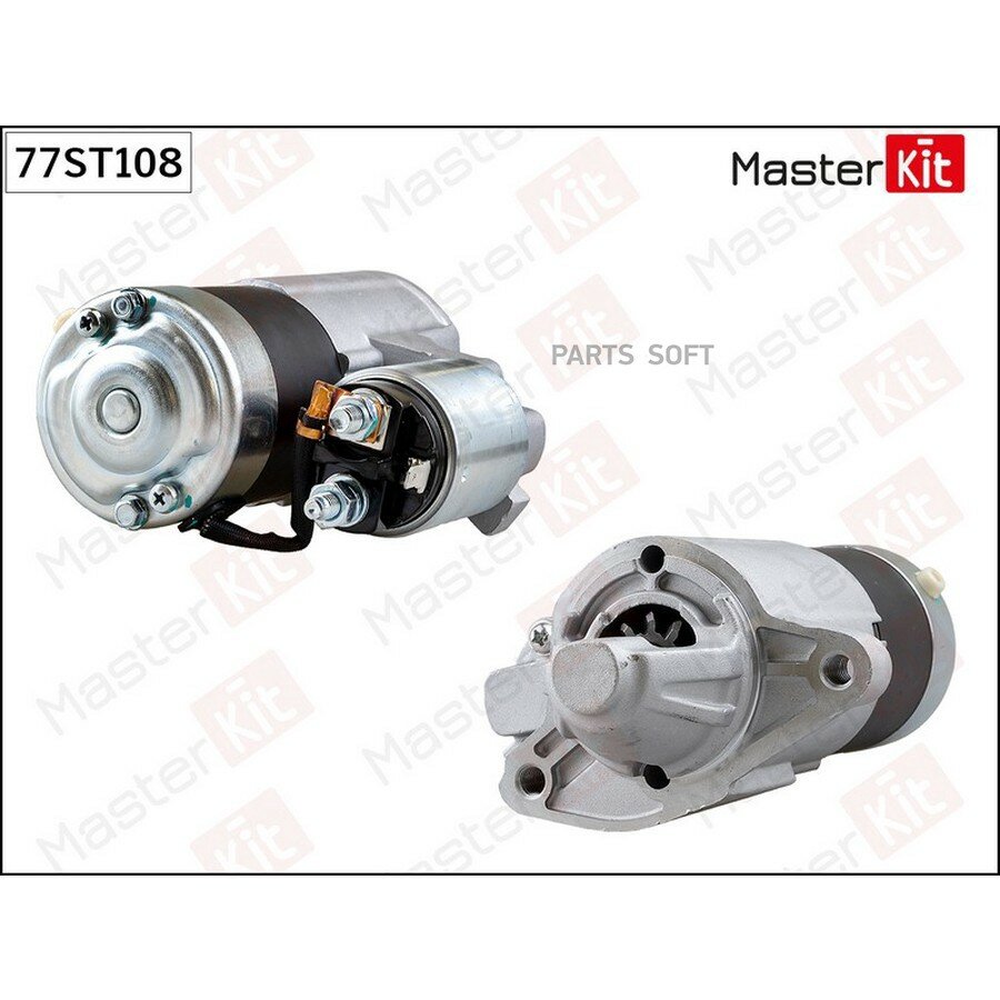 Стартер GAZ Volga Siber 08-10, Jeep Cherokee(KJ), Wrangler II(TJ) 96-08 (1,2kW) от официального дистрибьютора, MASTERKIT, артикул 77ST108
