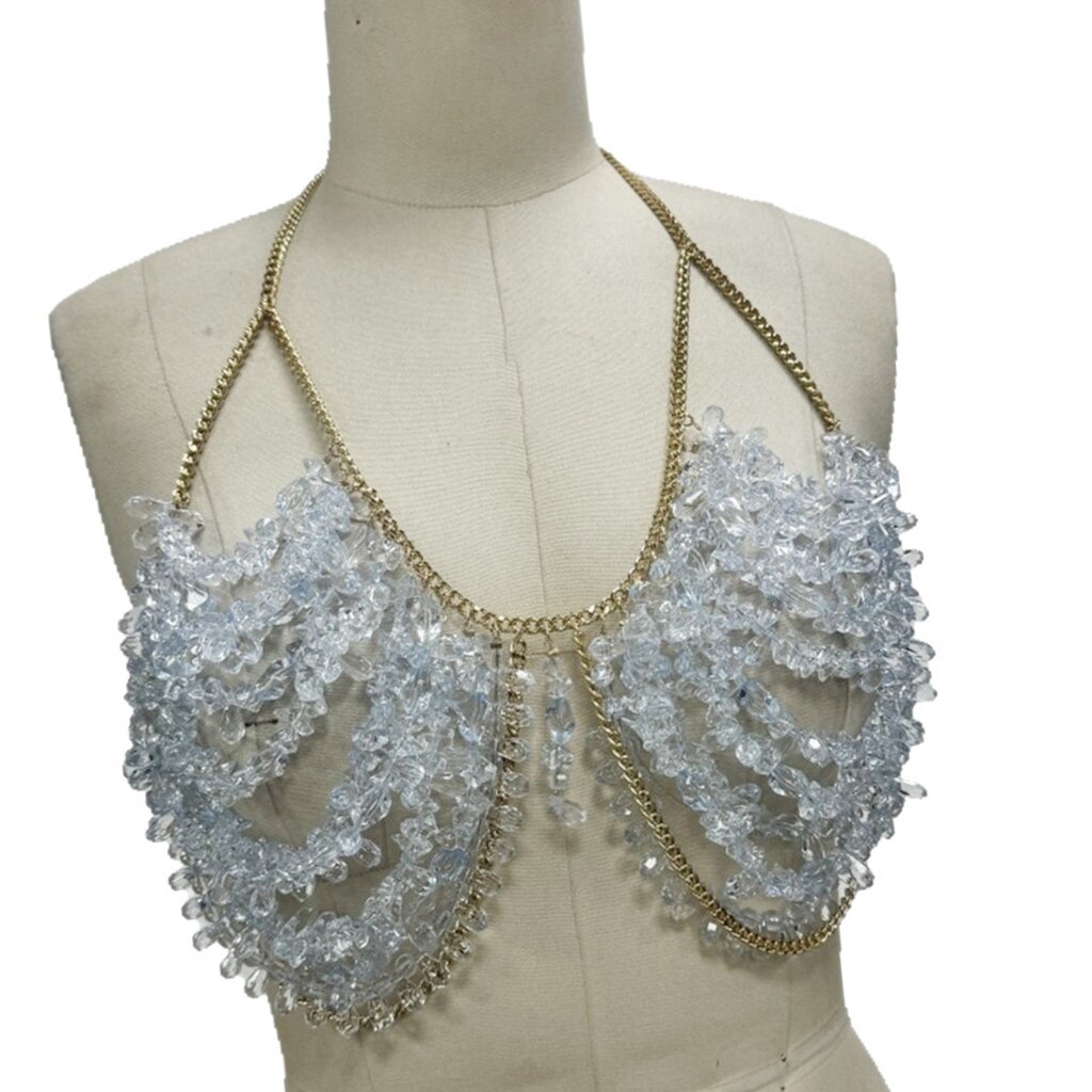 Цепочка для тела с бисером, цепочка для бюстгальтера, цепочка для бикини, нагрудная цепочка, модная цепочка для тела, ювелирные аксессуары, регулируемая для рейв-вечеринок, пляжа