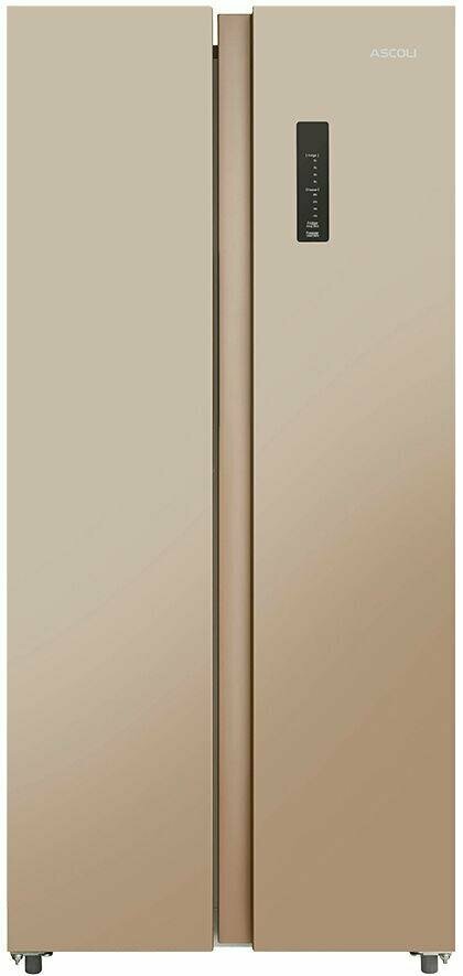 Холодильник Side-by-Side Ascoli ACDG450WIB золотистый, 173.5x78 см, 450 л, No Frost