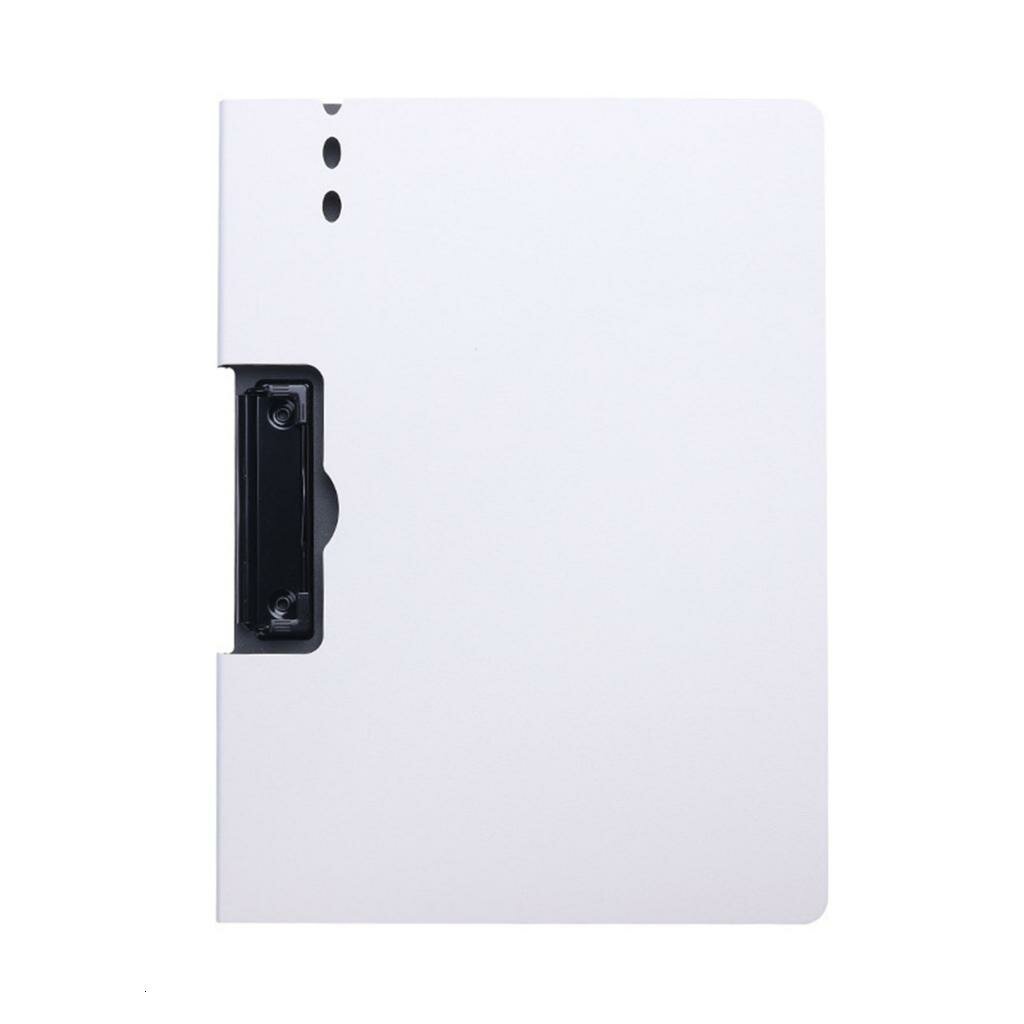 Переворачиваемая папка-клипборд с металлическим зажимом, Белый - Горизонтальный стиль