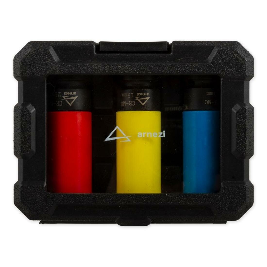 Набор ударных головок 1/2DR 6-гр. 17-19-21 мм для колесных дисков ARNEZI