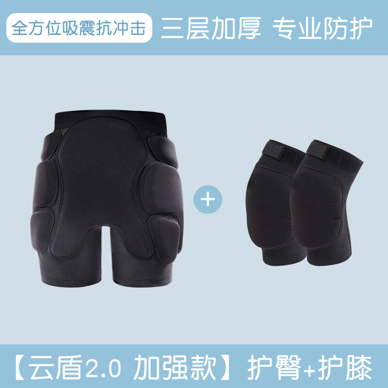Детские защитные накладки на бедра для катания на лыжах, внутренняя одежда, накладки на колени, защитные накладки для роликовых коньков, противоскользящие брюки, профессиональный полный набор защитного снаряжения для молодежи