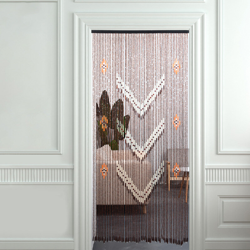 Китайский классический стиль эстетичная деревянная бусинная занавеска для дверей и окон, доступна для индивидуального заказа, готовый продукт