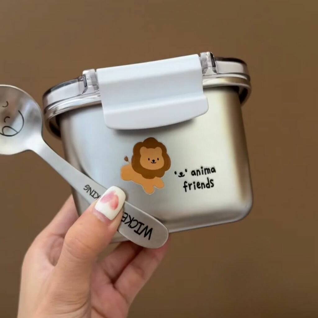 Мини-ланч-бокс для детского питания, из нержавеющей стали 304, подходит для микроволновой печи, герметичный, портативный контейнер для фруктов и мороженого, в стиле "инс".