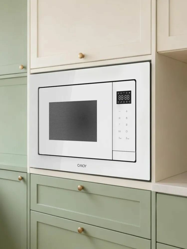 Встраиваемая микроволновая печь СВЧ Candy CMXBTG218W, 21 л, Гриль, 8 автопрограмм, разморозка по времени и весу, таймер