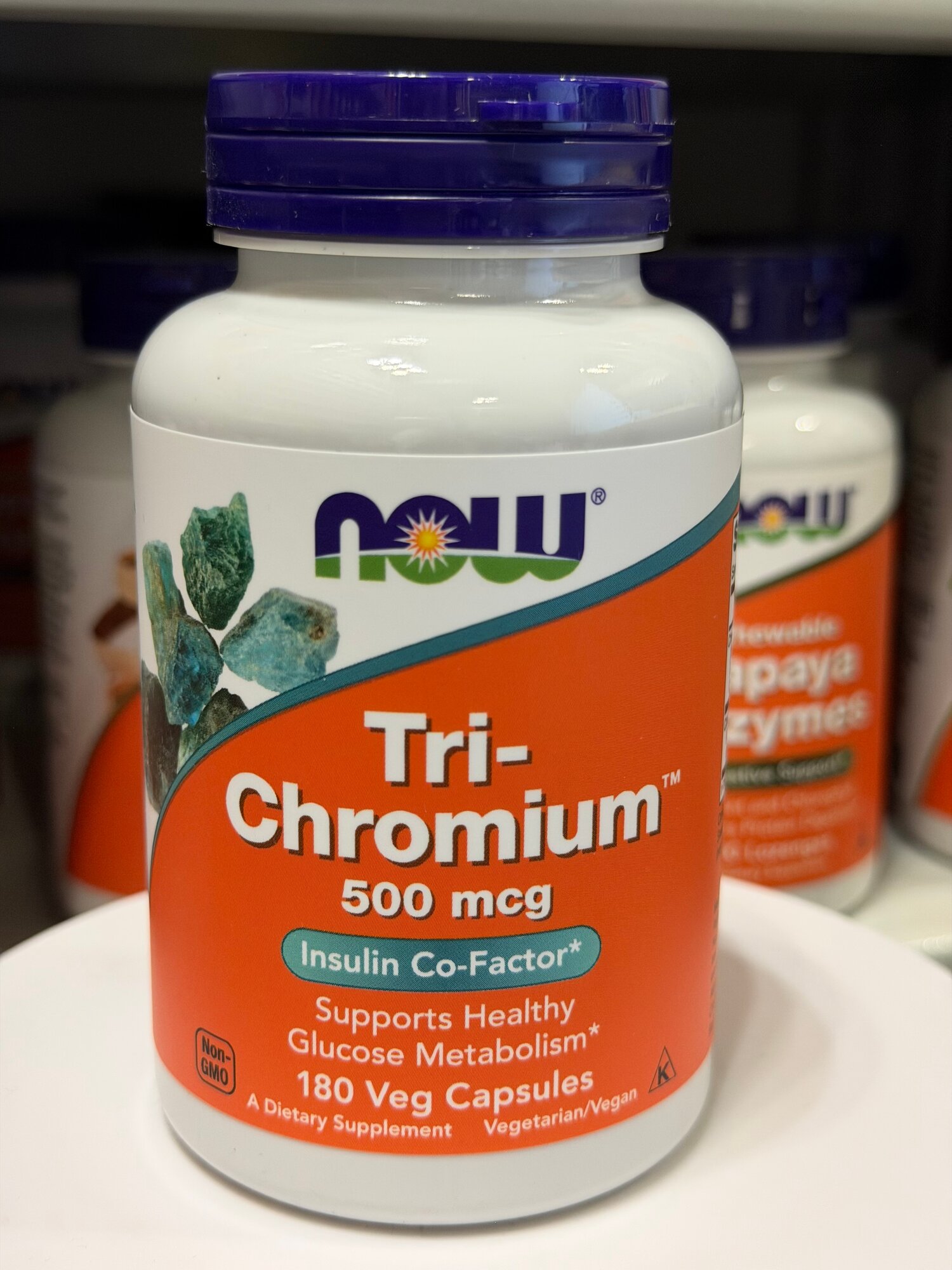 NOW Tri-Chromium 500 mcg - хром для поддержания нормального уровня сахара в крови и обмена веществ, 180 капсул