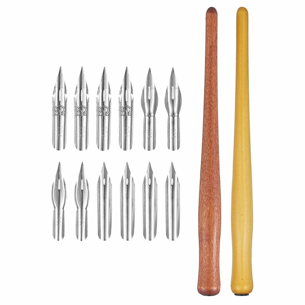 Ручка-Перо Для Каллиграфии, Винтажный Стиль, Деревянная, С Металлическим Пером, 1 Набор