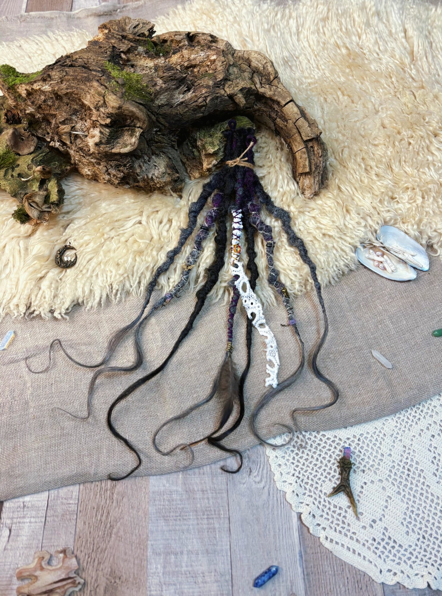 Се дреды из канекалона, имитирующие натуральные дреды "Bat", ручная работа