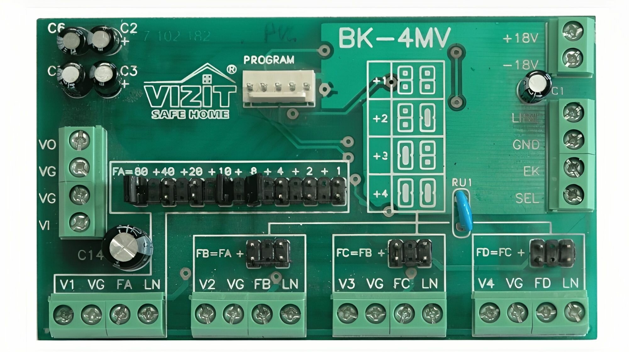 Плата печатная в сборе Vizit ЗИП БК-4МVE