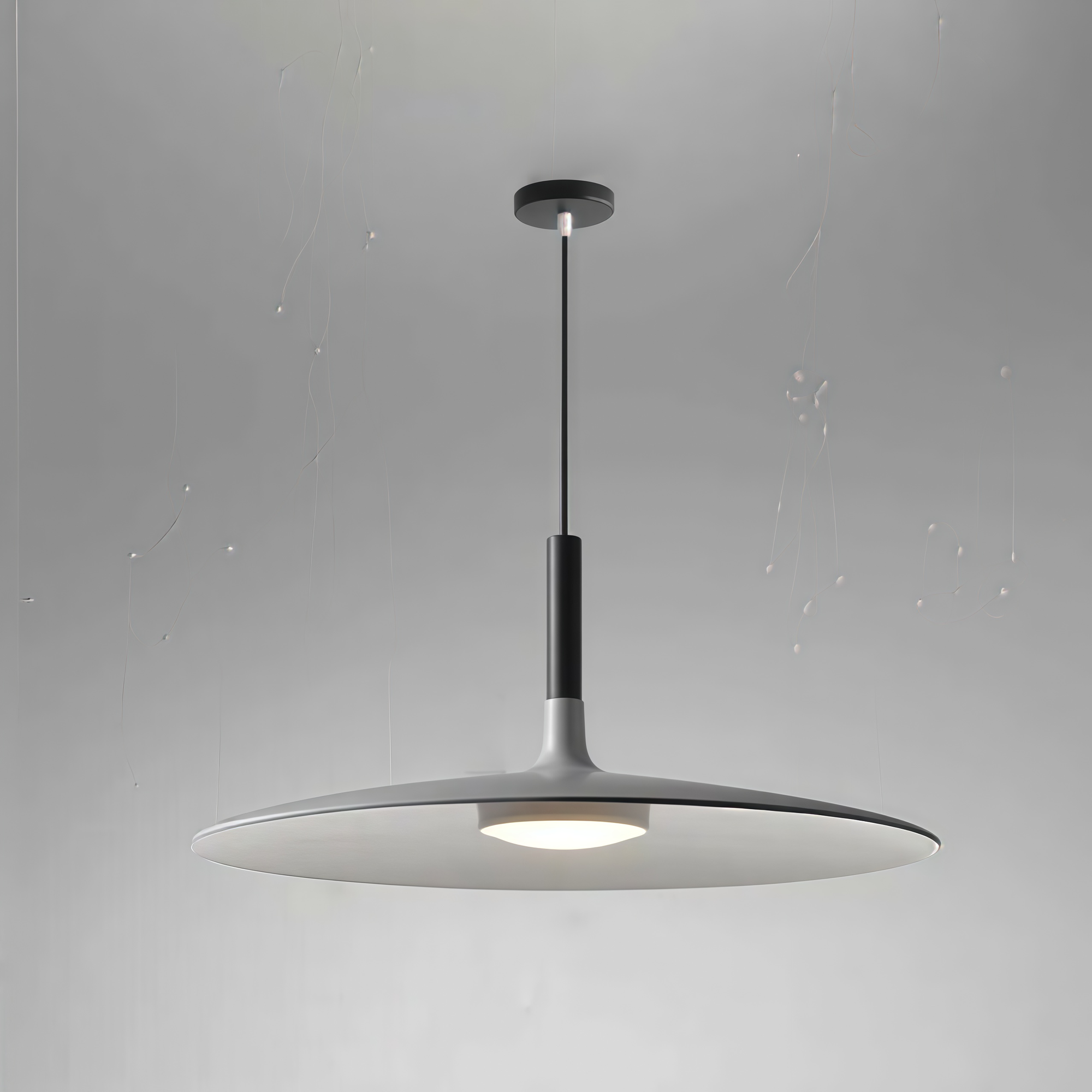 Люстра Clear Lighting "Летающая тарелка", энергосберегающая, металл, серая,45cm
